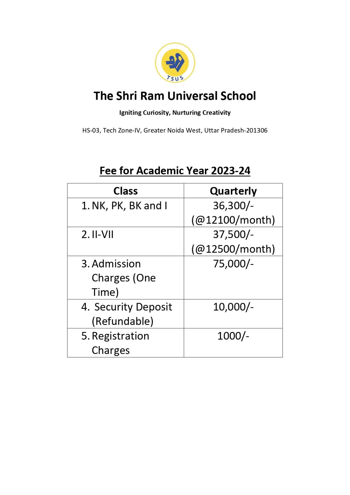 Fee Structure 2023-24_page-0001 - Welcome to The Shri Ram Universal School Fee Structure 2023-24_page-0001 - Welcome to The Shri Ram Universal School